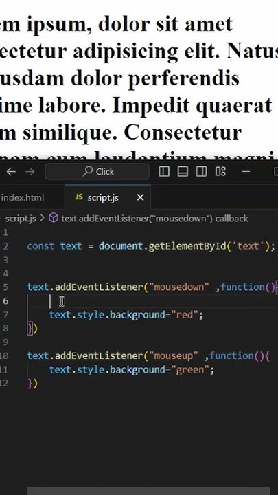 Javascript Mousedown And Mouseup Event Javascript Event Series Coding Javascriptdom Youtube
