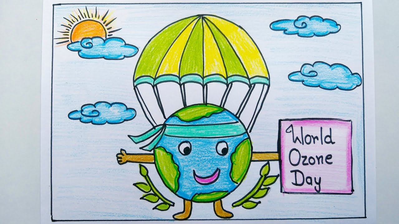 Ozone Day Drawing Easy Steps/ Ozone Day Poster/ How to Draw Ozone Day ...
