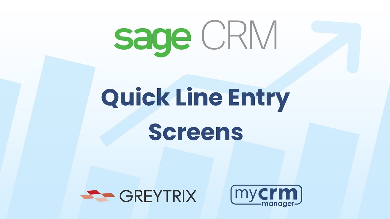 Sage CRM Quick Line Entry screens for Order Processing to Sage - YouTube
