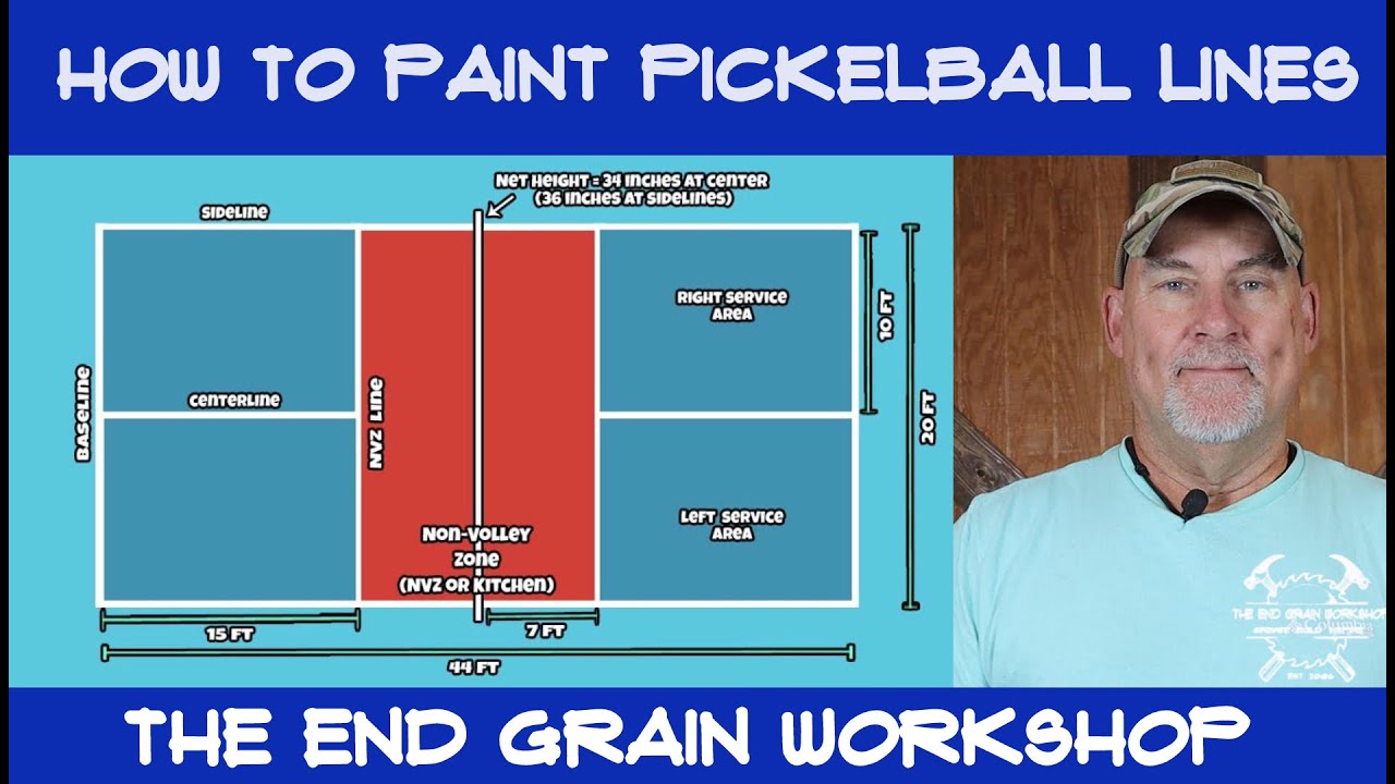 How to paint pickelball lines on a tennis court - The End Grain ...