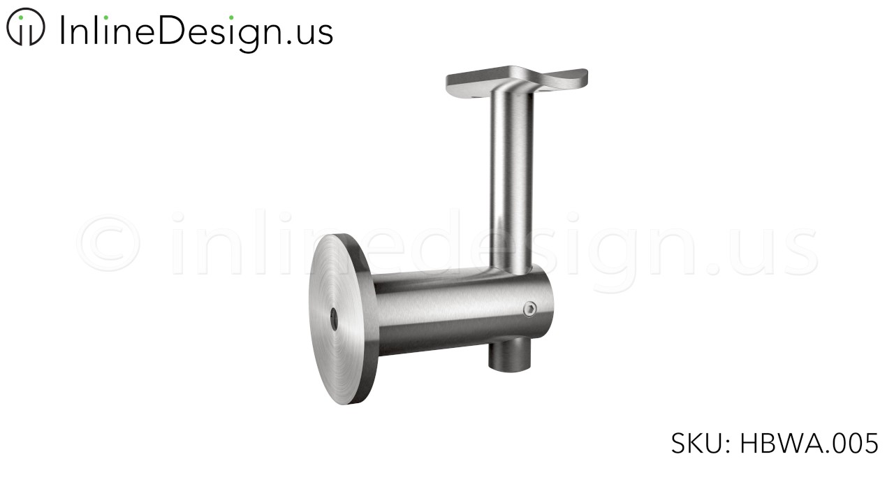 Handrail Wall Bracket Round for Flat and Round Tube - YouTube