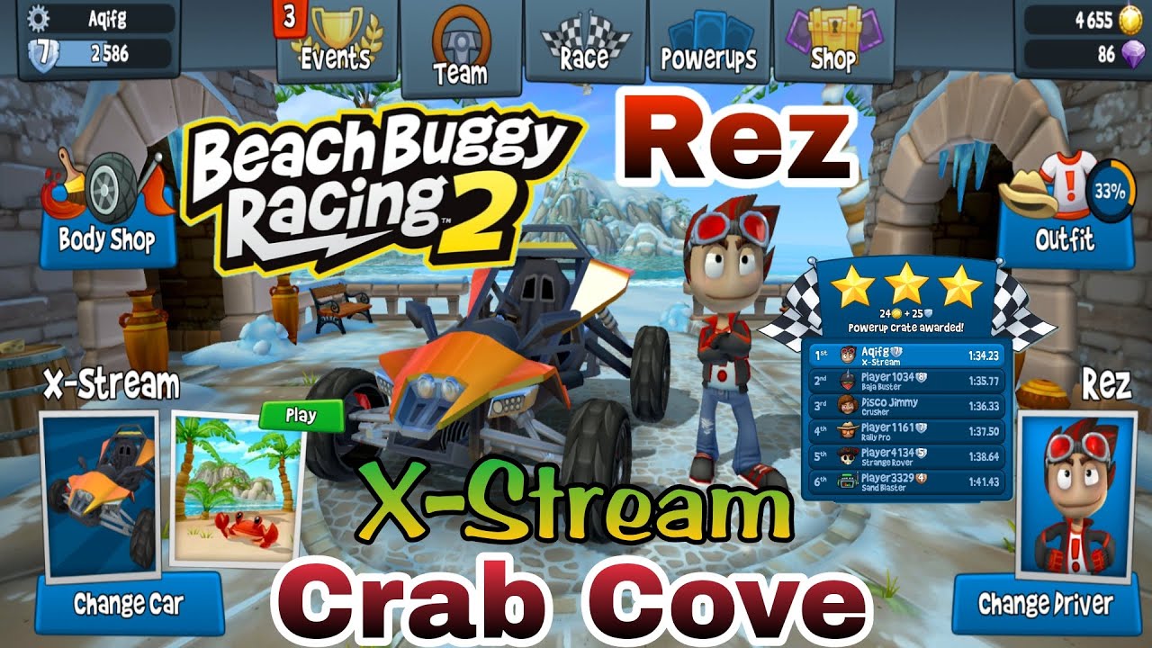 Beach Buggy Racing 2 | Driver Rez | Car X-Stream | Circuit Crab Cove ...