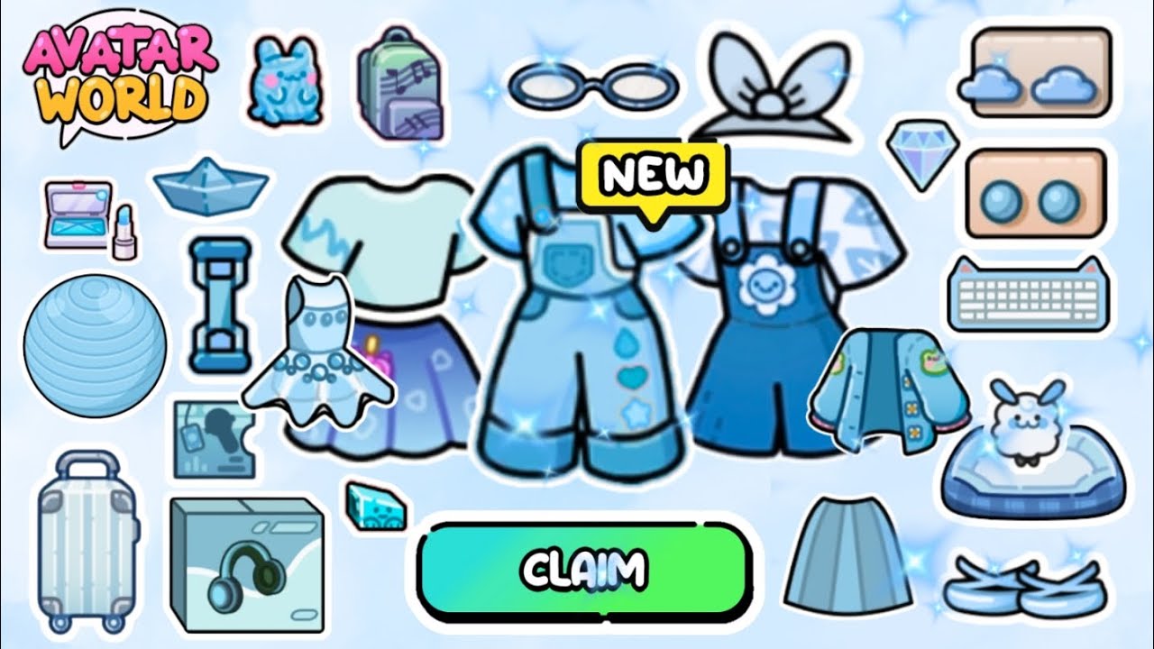UNLOCK! ALL SECRET BLUE 💙 ITEMS COLLECTION IN AVATAR WORLD 🌍 AVATAR ...
