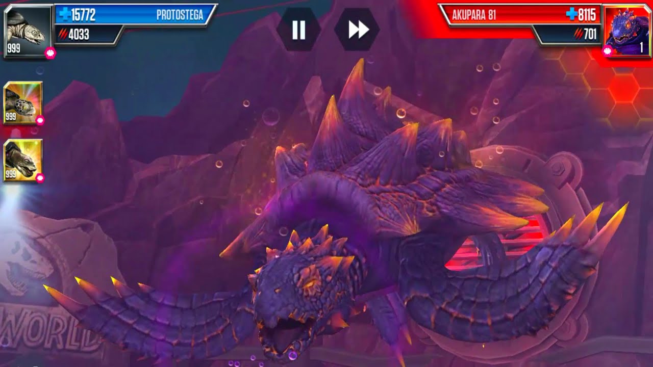 HENODUS 999 vs AKUPARA 81 - JURASSIC WORLD THE GAME - YouTube