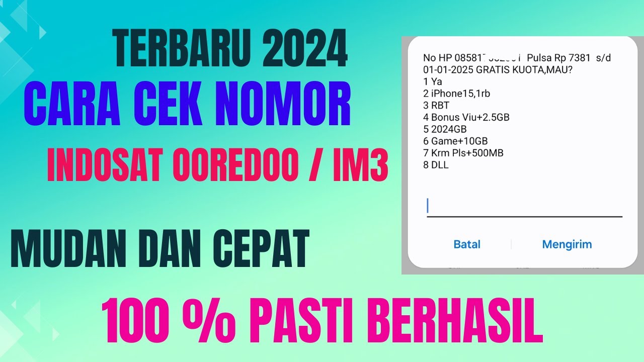 Cara Cek No Indosat/IM3 Terbaru - YouTube
