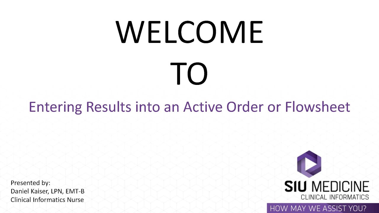 Result Entry to an active order or flowsheet - YouTube