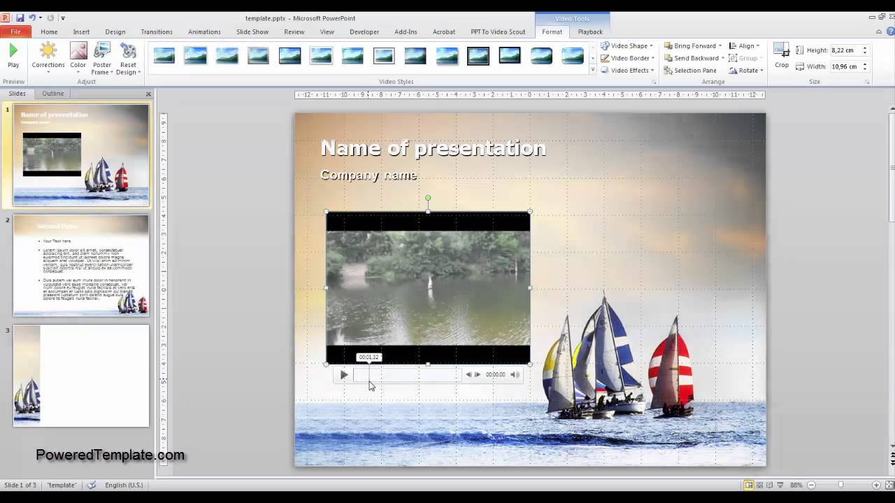 How to add a video in PowerPoint 2010 presentation( www.PoweredTemplate ...