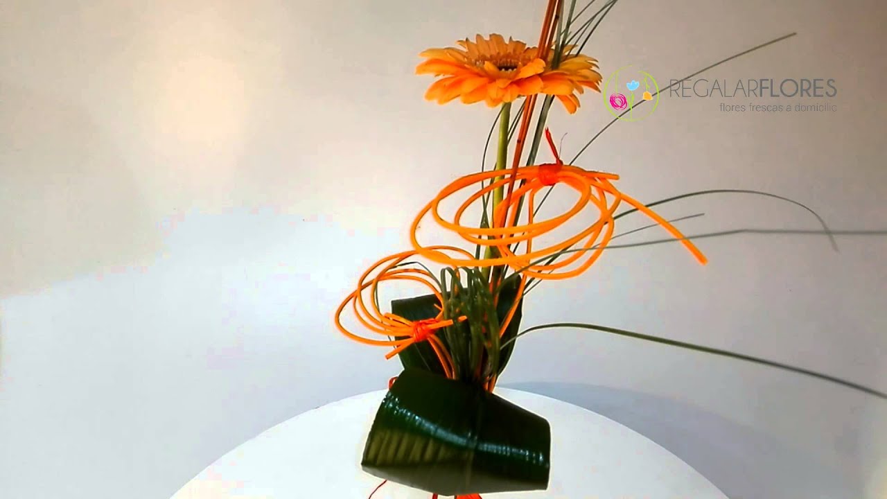 Gerbera naranja decorada - YouTube