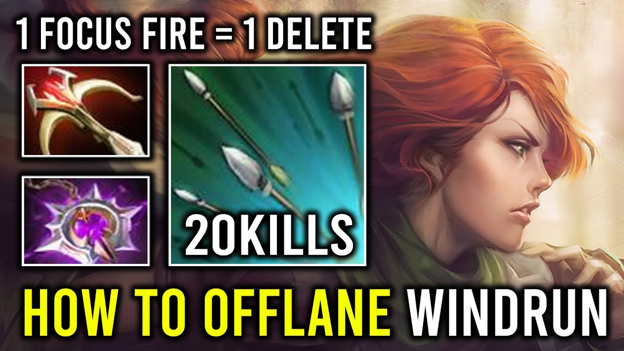 How to Offlane Carry Windranger 1 Focus Fire = 1 Delete Raining Crit Hard Carry Dota 2 - YouTube