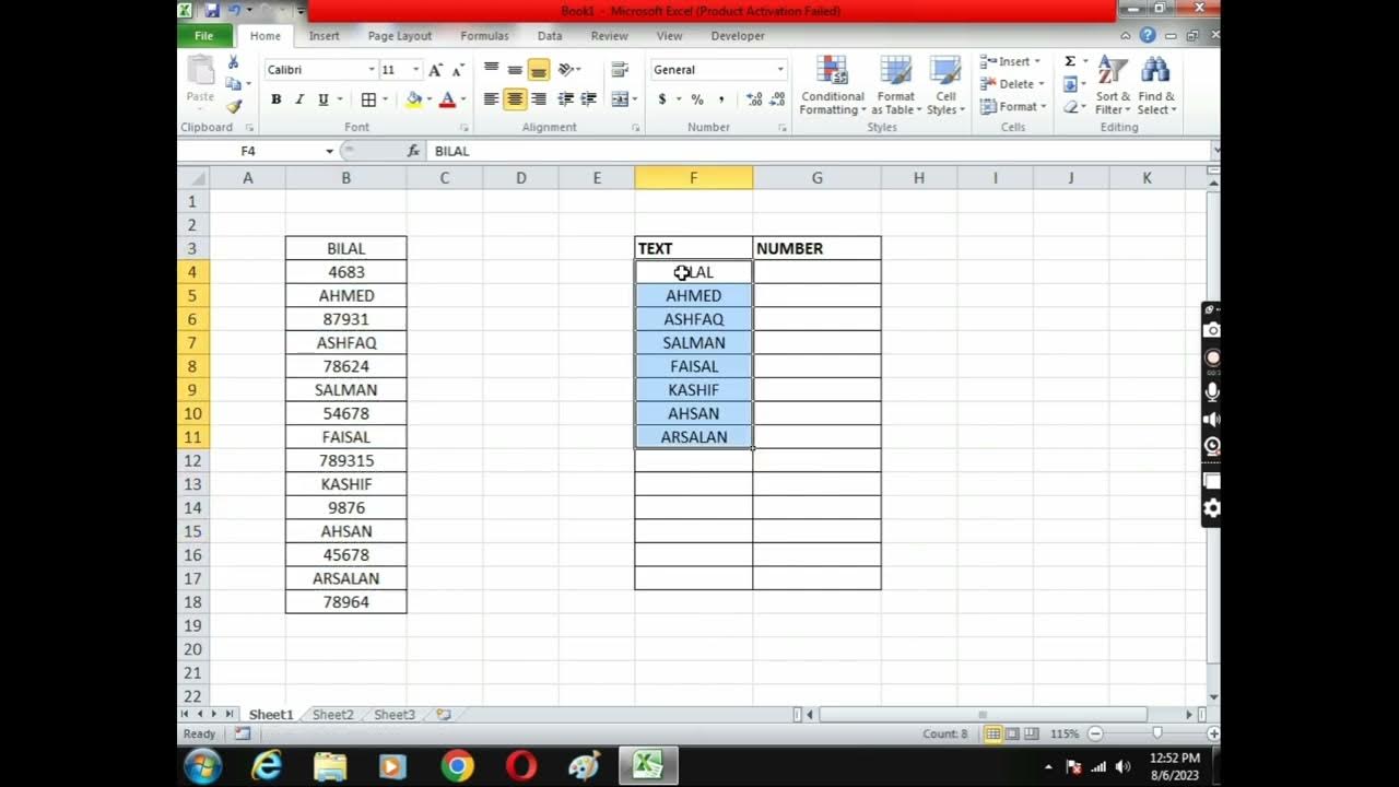 Separate Text and Numbers in Microsoft Excel - YouTube