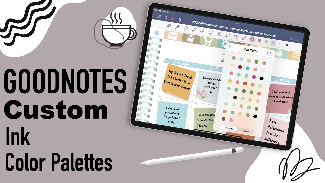 Goodnotes | Custom Ink Color Palettes| iStuff - YouTube