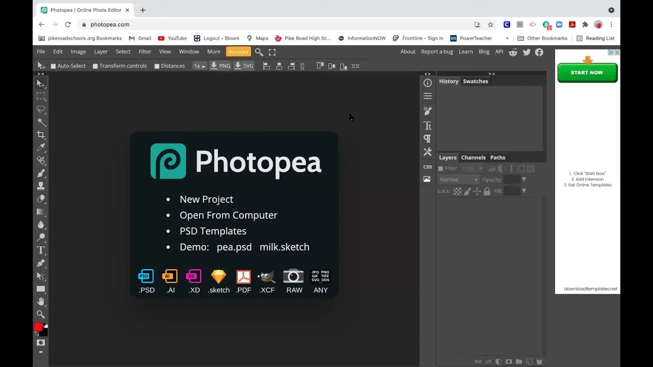 Spot Healing Brush Tool in PhotoPea - YouTube