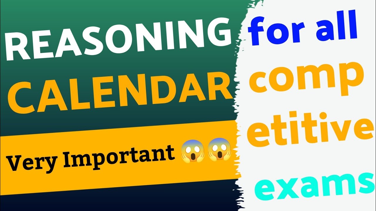 Calendar 📆 for all competitive exams | reasoning most important 1 ...