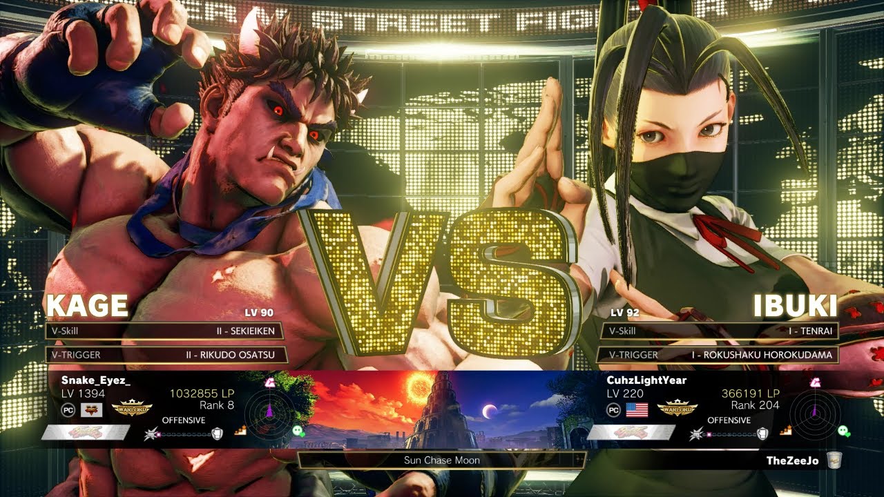 SFV Champion Edition 🔥 Snake Eyez (Kage) Vs CuhzLightYear (Ibuki) 🔥 ...