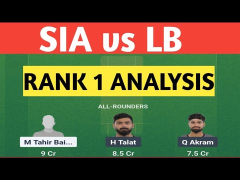 SIA vs LB Dream11 Team | Sialkot vs Lahore Blues Dream11 Predictions Pakistan T20 Cup - YouTube