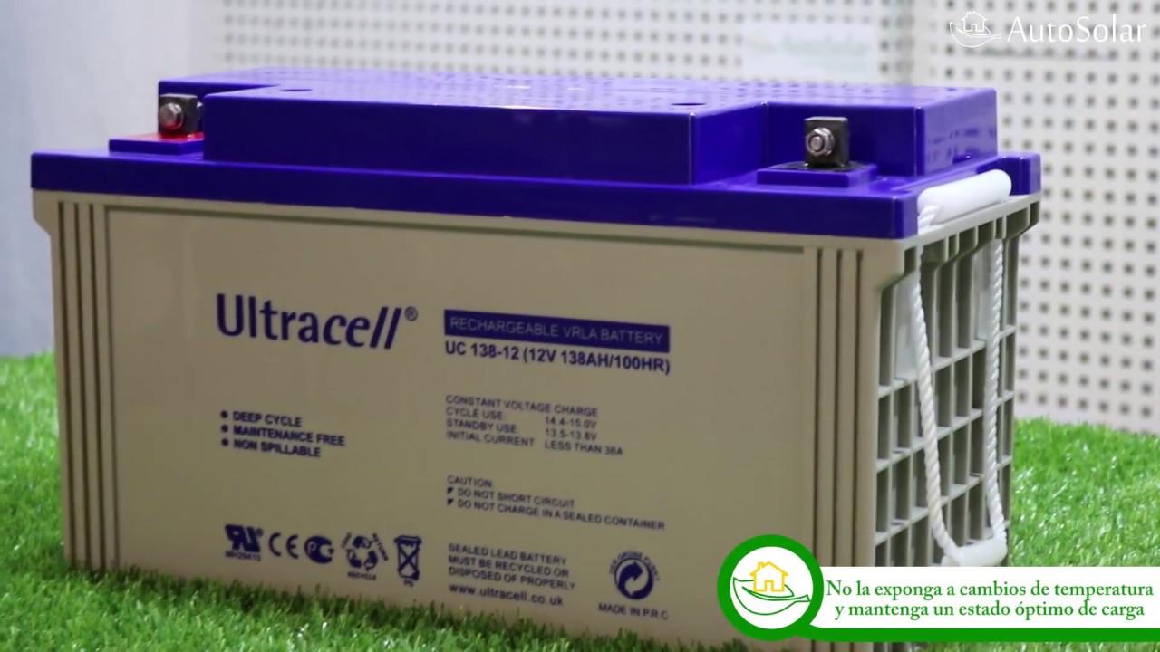 Batería AGM 12V 138Ah Ultracell UC-138-12 - YouTube