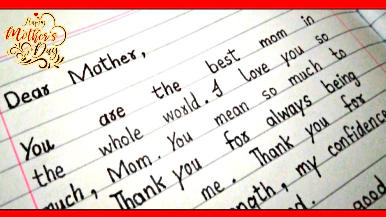 Mothers day letter writing|Mother day Greeting card writing| - YouTube