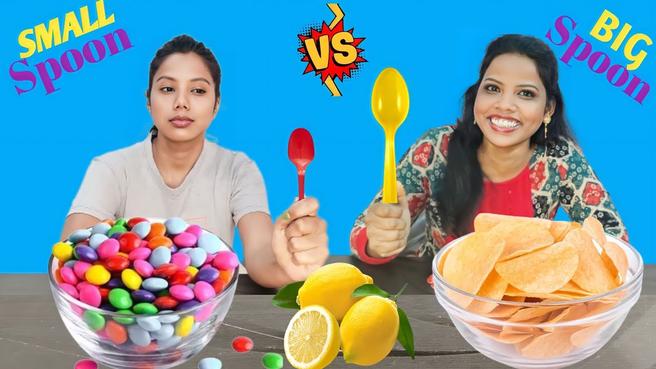 BIG VS SMALL SPOON FOOD CHALLENGE | FUNNY GAME | - YouTube