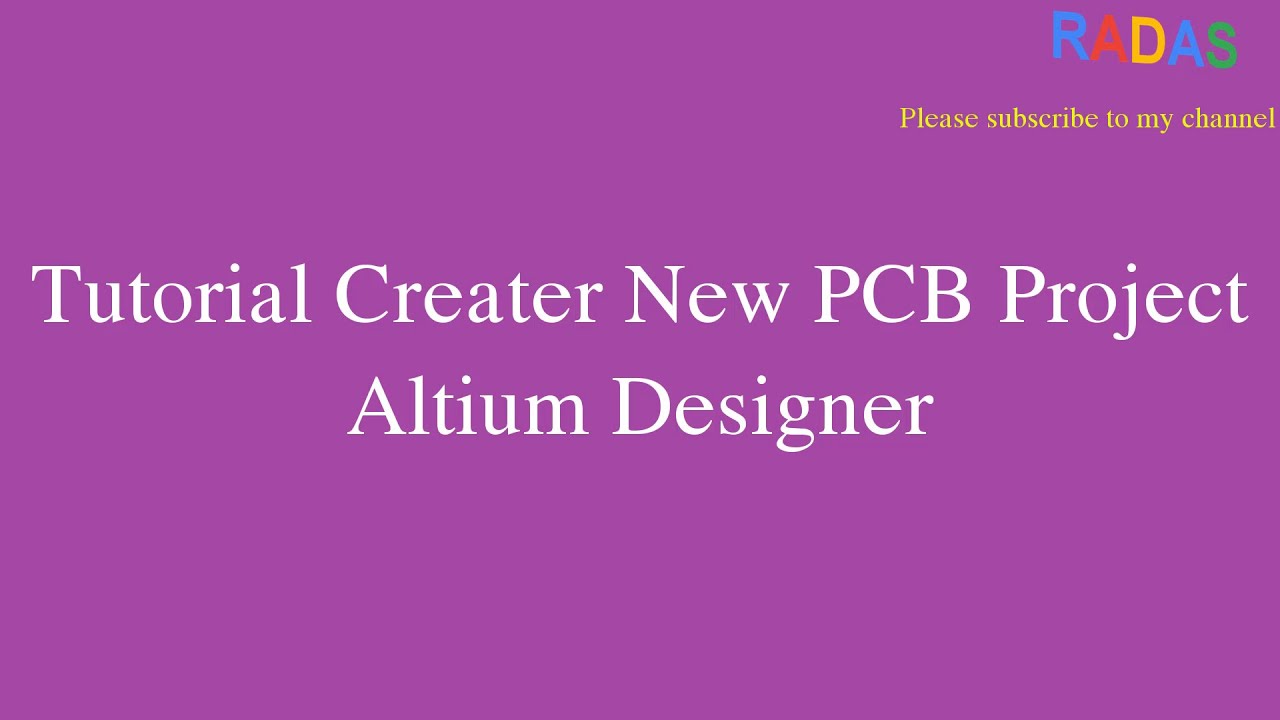 2. Tutorial Creater New PCB Project Altium Designer - YouTube