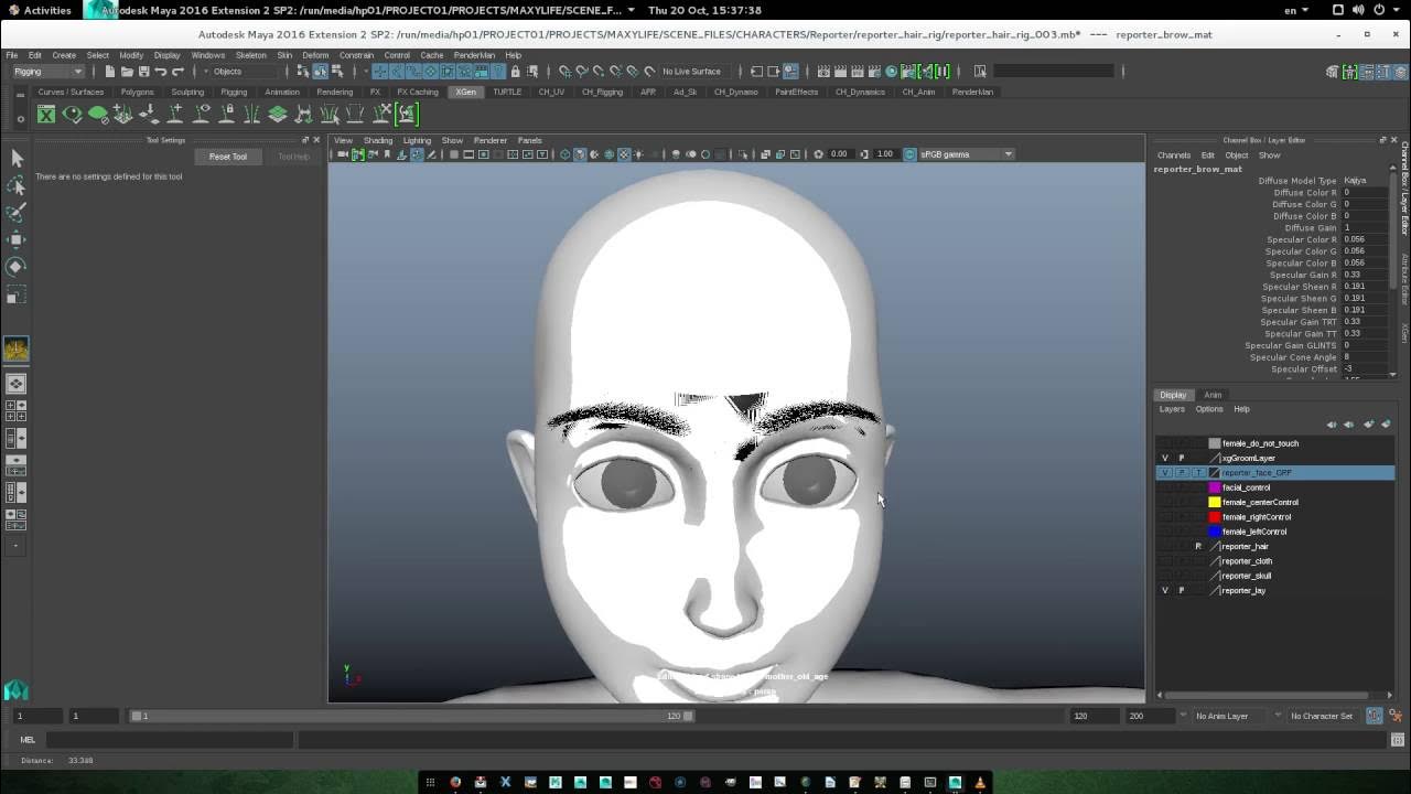 quick tutorial with no narration on how to make eyebrow with Xgen in Maya with Renderman - YouTube