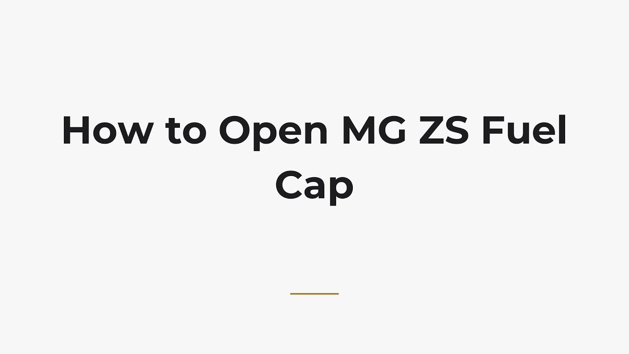 How to Open MG ZS Fuel Cap - YouTube