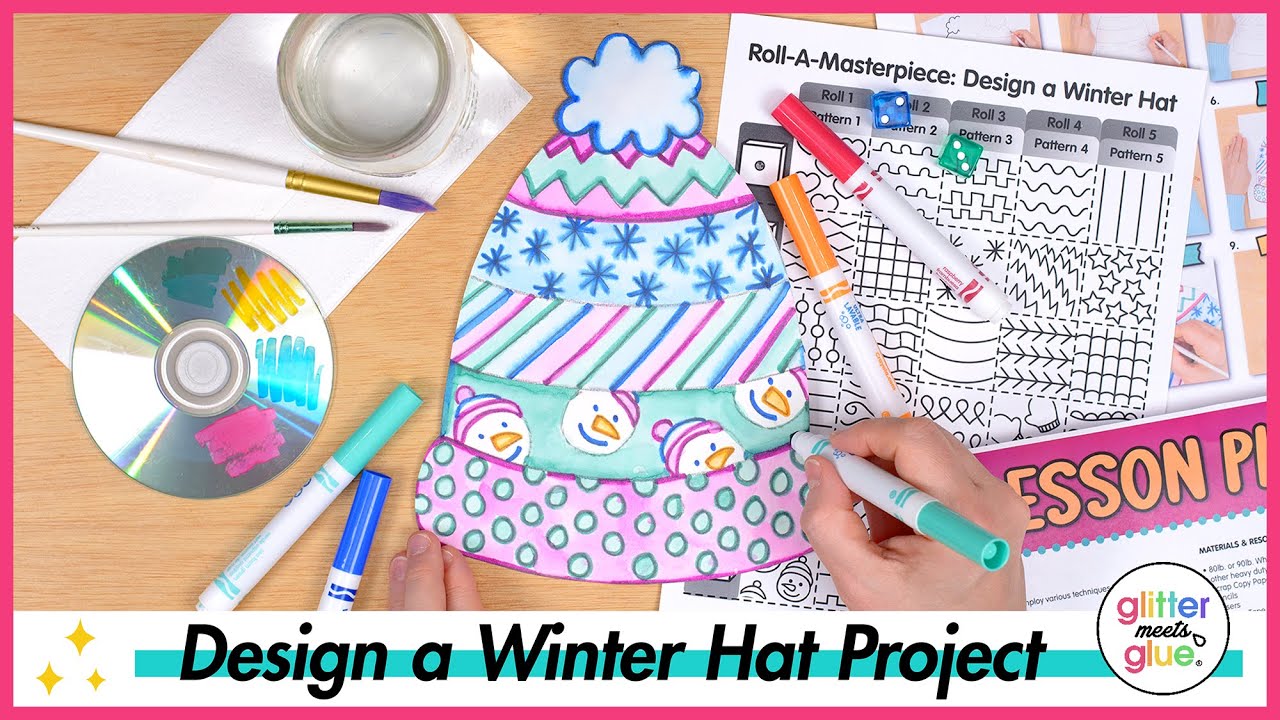 Winter Hat Art Project for Elementary Art | Roll a Dice Game, Template ...