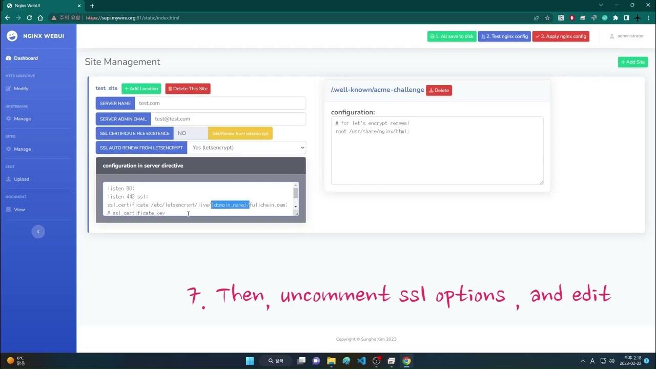 How to apply Let's encrypt cert with nginx-webui - YouTube
