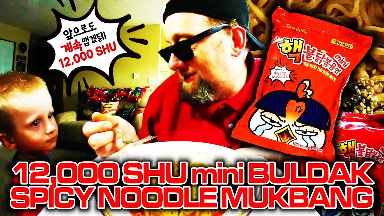 12,000 SHU Mini Buldak Nuclear Fire Noodle Spicy Ramen Noodle Mukbang ...