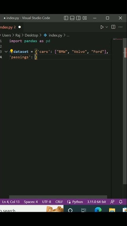 import pandas python | pandas getting started | Pandas Tutorials #shorts #python #pandas - YouTube