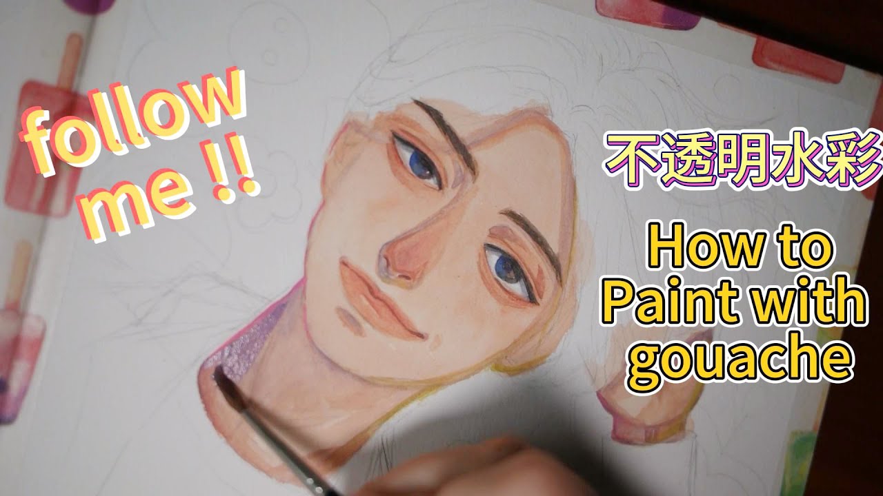 How to Paint Anime with Gouache |draw with me #artwork #art #drawing # ...