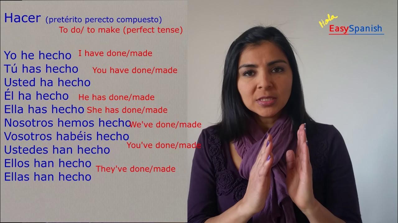 Easy Spanish, conjugate Verb Hacer, Learn Spanish, Español ...