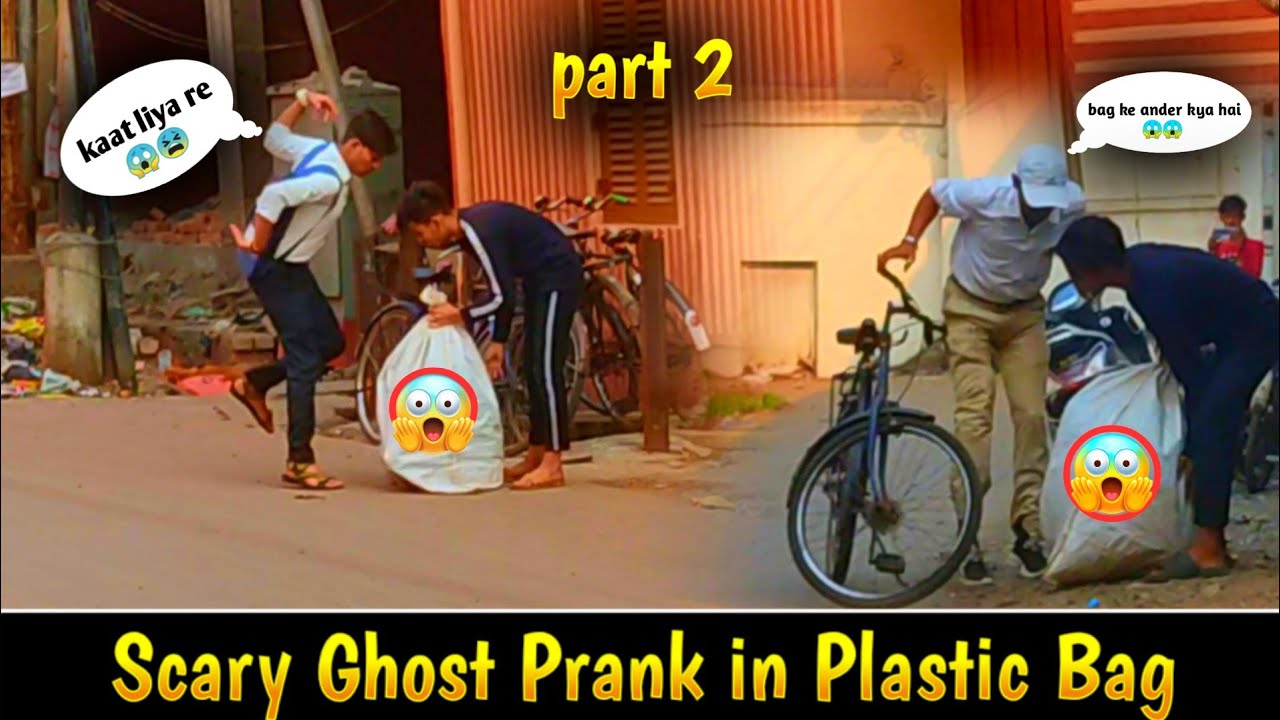 Scary Ghost Prank In Plastic Bag Part 2 || Funny Plastic Bag Prank ...