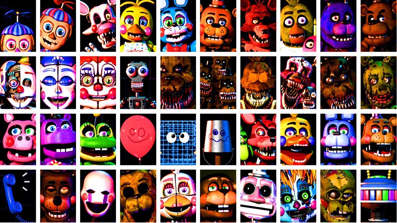 ALL 40 ANIMATRONICS UNLOCKED!! Five Nights at Freddy's 6 Custom Night ...