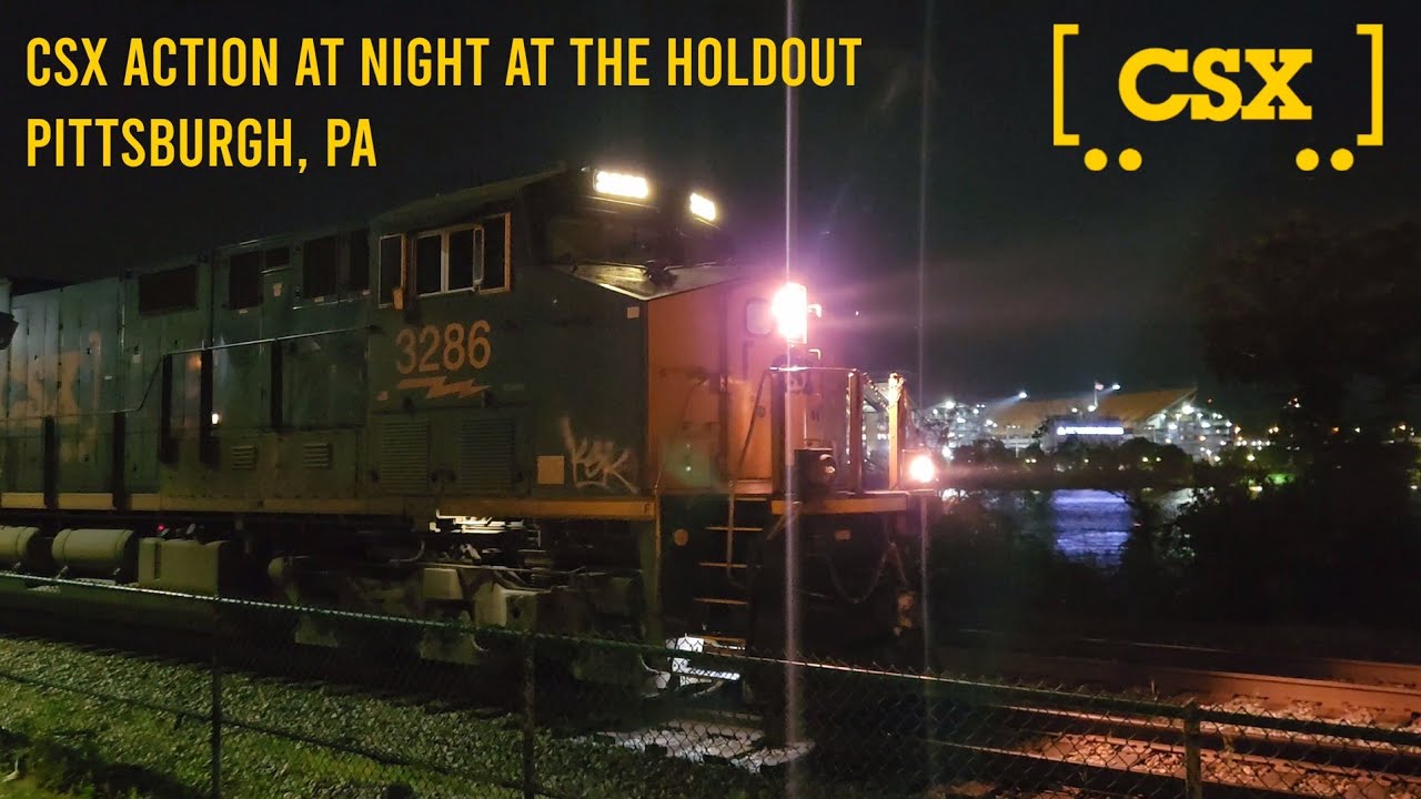 CSX Action At Night At The Holdout - Pittsburgh, PA - YouTube