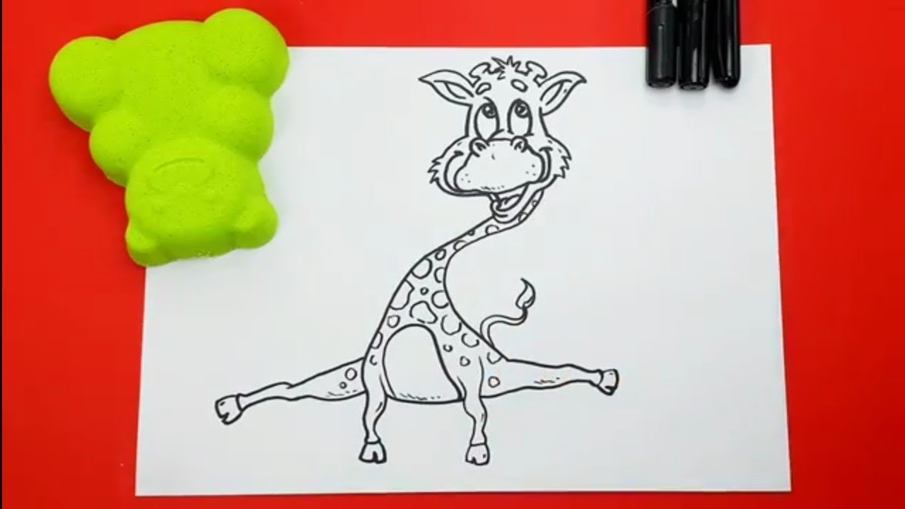 Kako Nacrtati veselu Zirafu / DIY How to Draw a cute Giraffe Cartoon ...