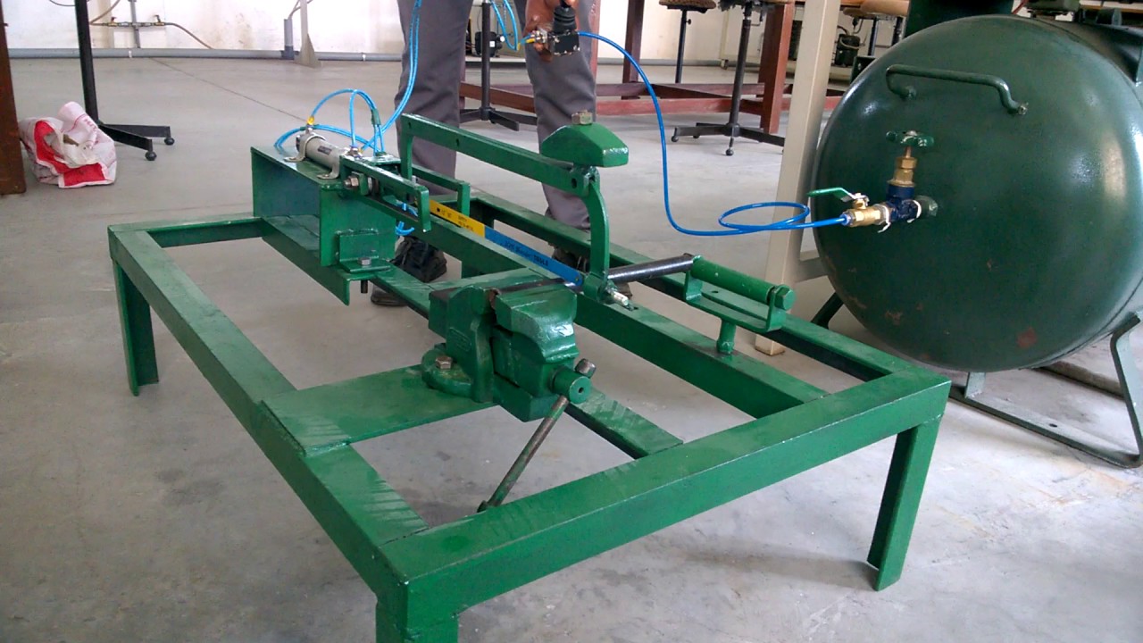 pneumatic hacksaw blade mechanical engineering project - YouTube