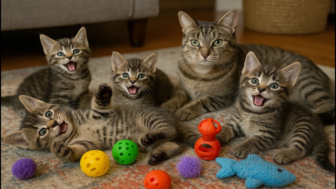 Kittens Meowing & Playing with Baby Animals – Rabbits, Puppies, Calves ...