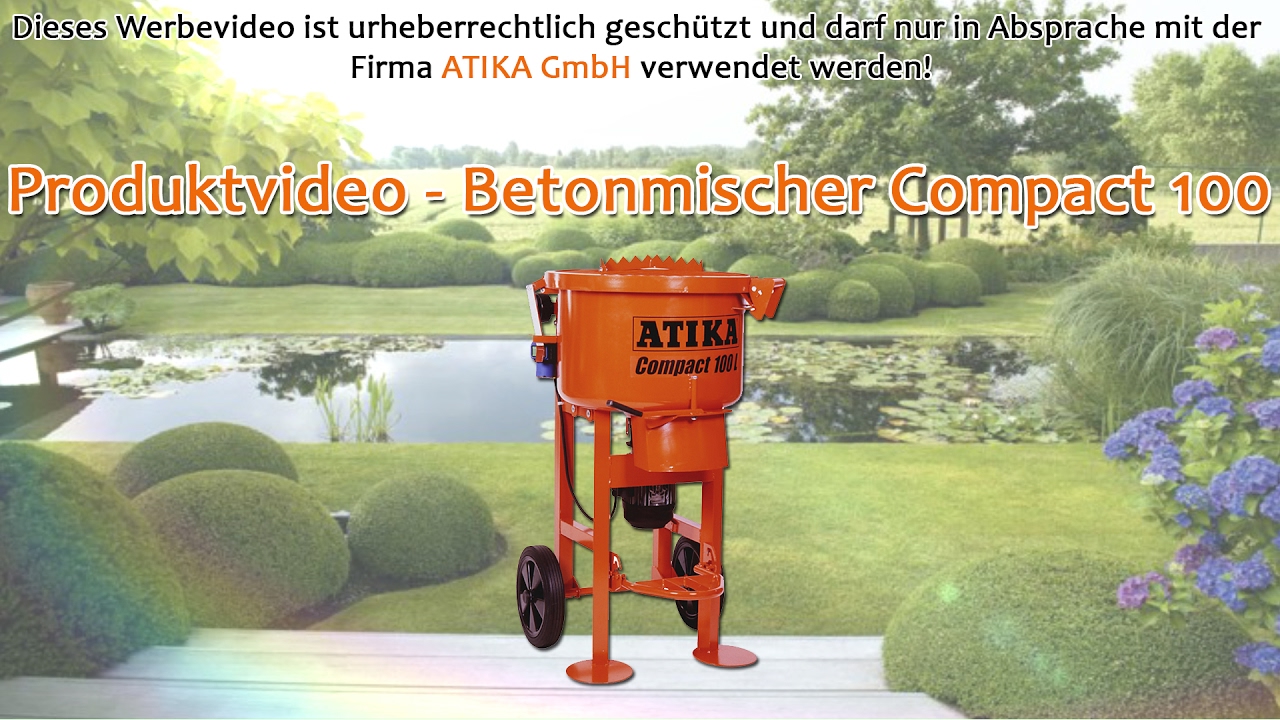 ATIKA Produktfilm - Betonmischer Compact 100 - YouTube