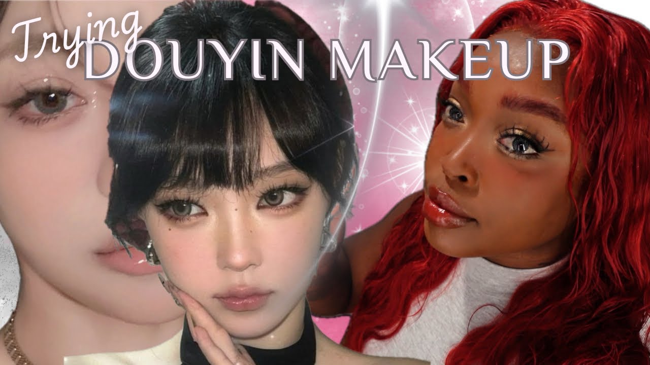 trying everyday douyin makeup on brown skin - YouTube