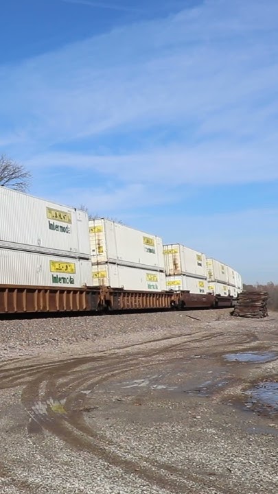WB Intermodal with NS 8100 "Nickel Plate Road" on the BNSF Emporia Sub in Olathe, KS on 12-9-18 ...