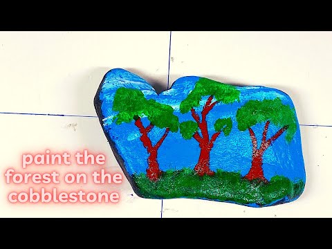 Cobblestone drawing tutorial - draw a tree on a rock. - YouTube