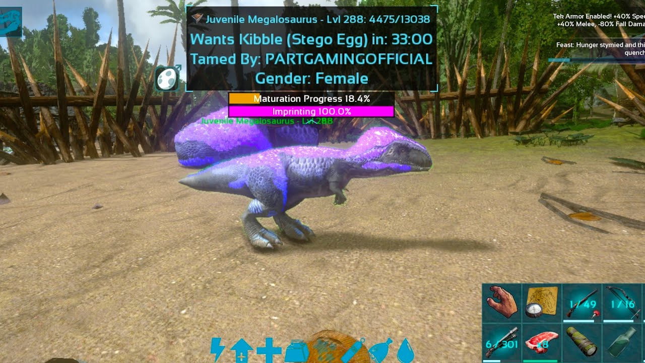 IMPRINTING BABY MEGALOSAURUS 100% !! ITS SO FAST IN DAY😍 !! ARK ...