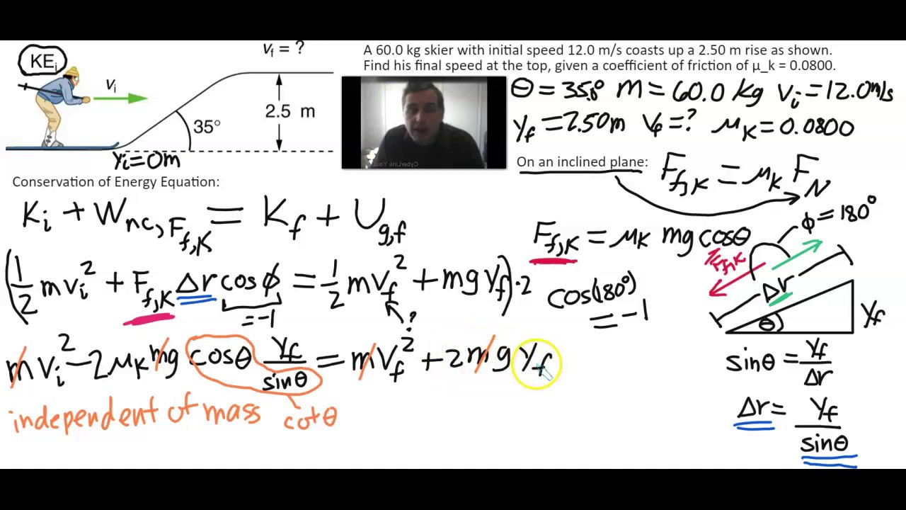 Conservation of Energy Problem, Non-conservative Forces - YouTube