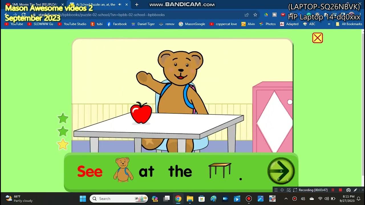 Starfall Backpack Bear's Book - YouTube