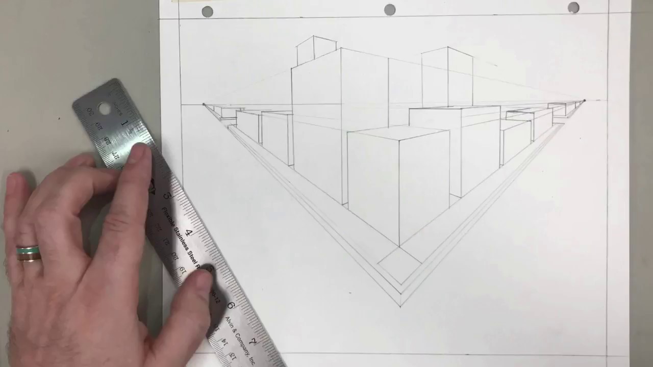 2 Point Perspective Cityscape Timelapse - YouTube