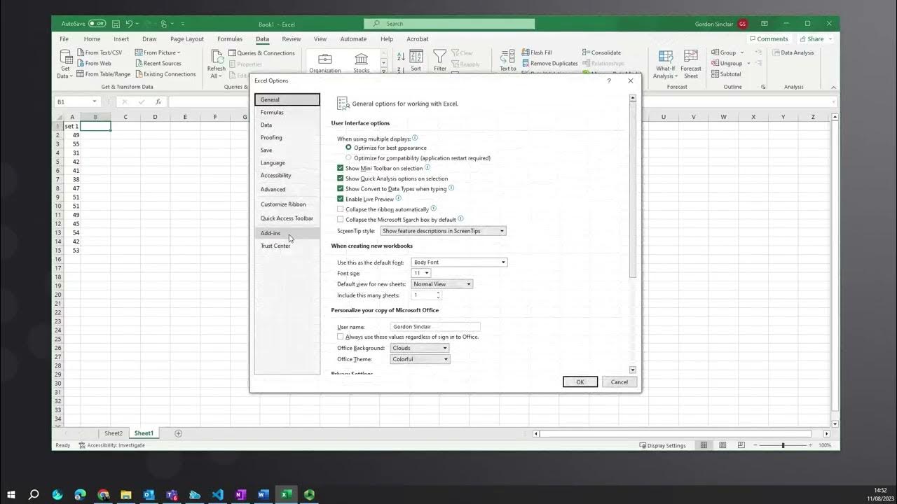 Installing Data Analysis Tools in Excel - YouTube