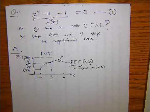 BISECTION METHORD USING INTERMEDIATE VALUE THEOREM - YouTube
