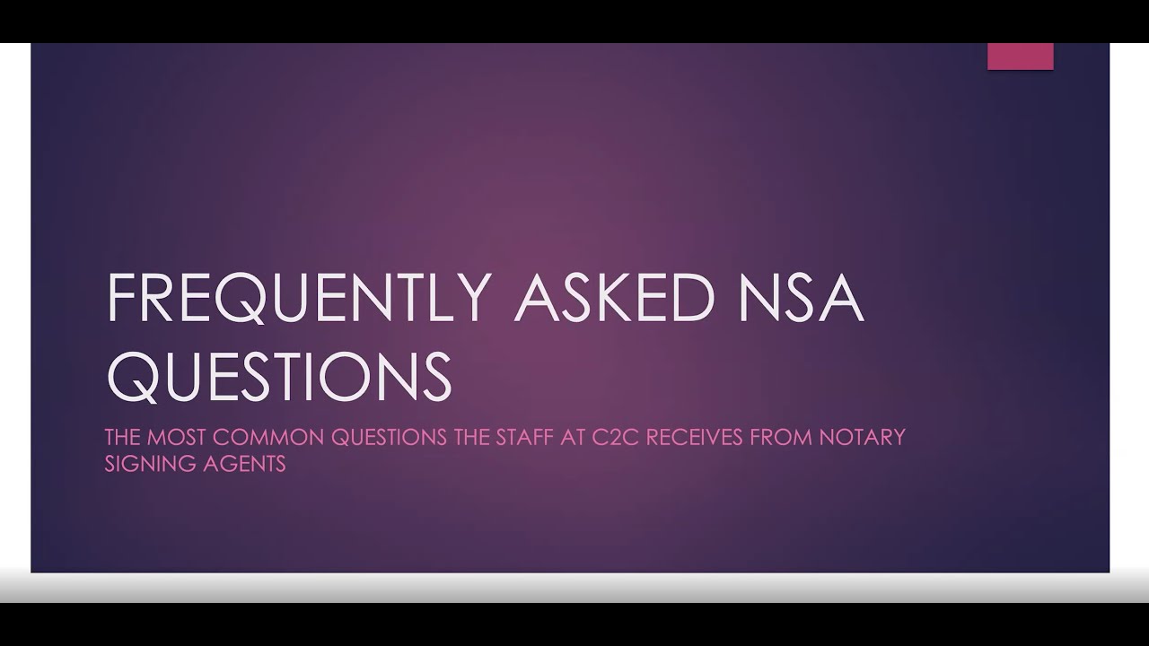 Frequently asked NSA questions - Webisode 29 - YouTube
