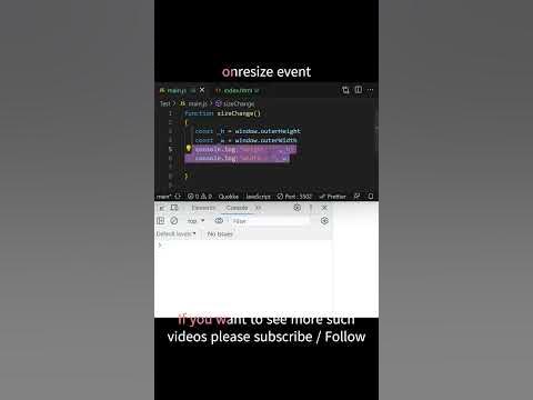 onresize event to make apps more responsive in Javascript #shorts #javascript #frontend - YouTube