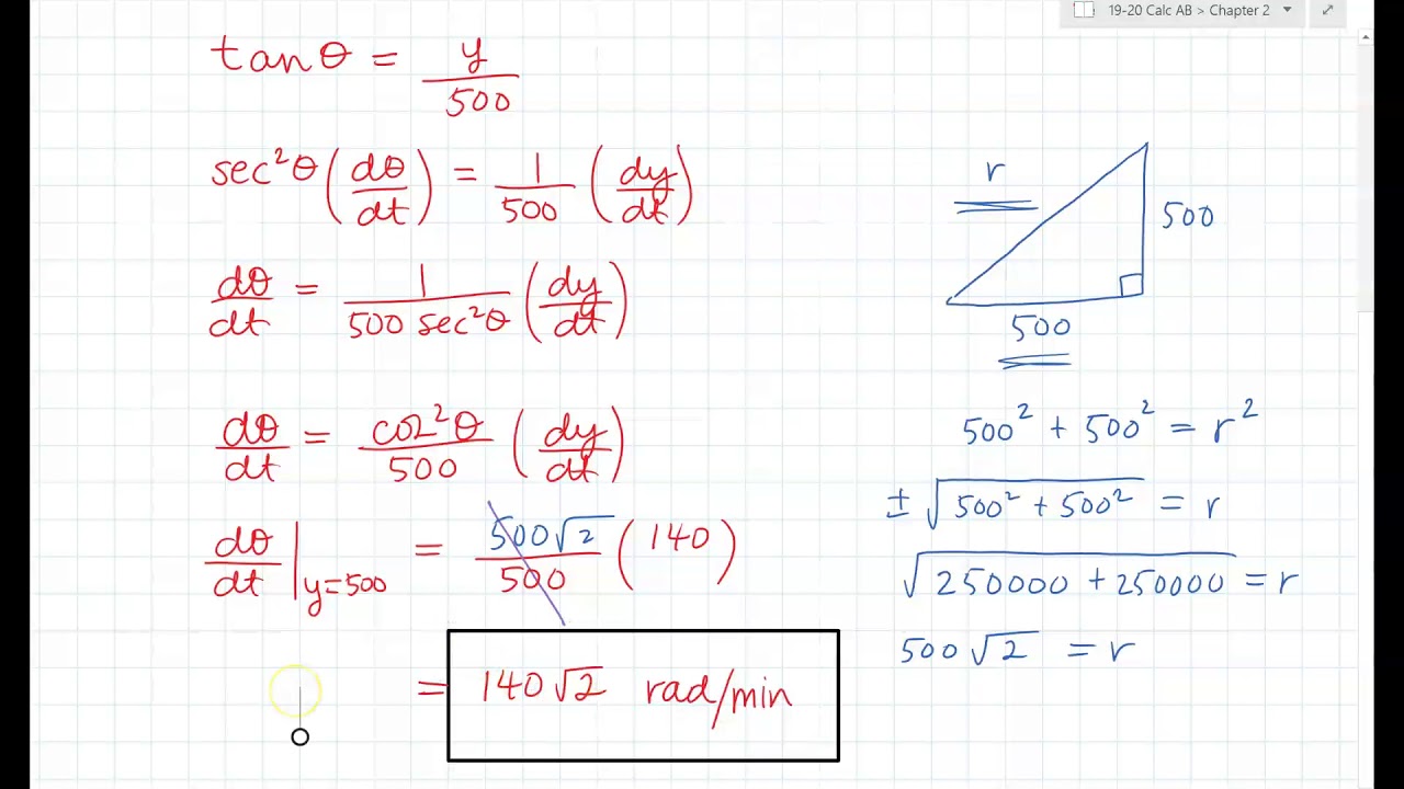 Related Rates Day 2 - YouTube